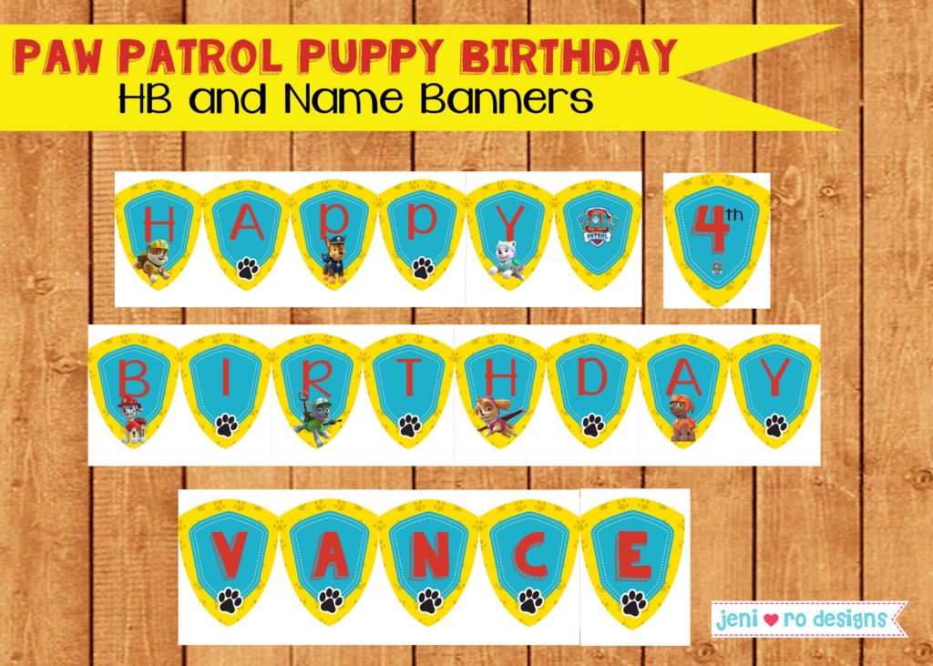 Paw Patrol Birthday Printable Decor Set • jeni ro designs