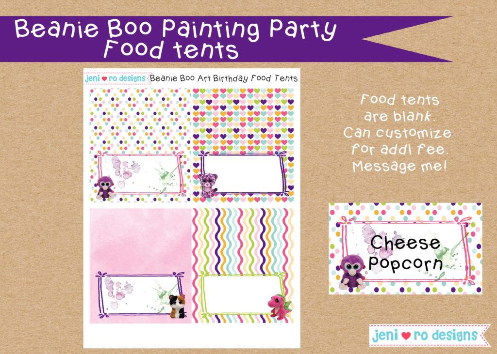 Beanie Boo Painting Birthday Printable set • jeni ro designs