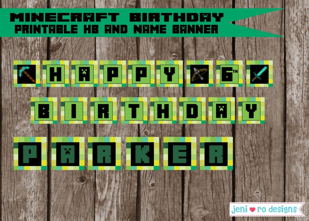 Minecraft Birthday Printable Set • jeni ro designs