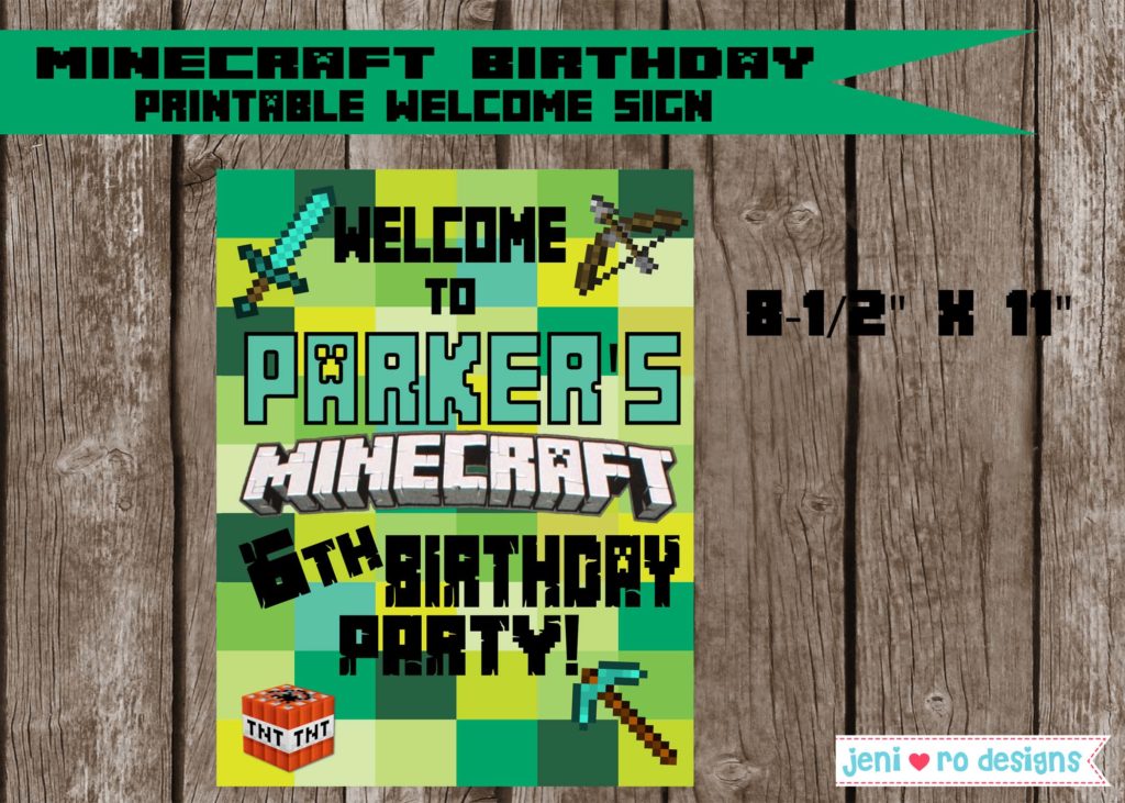 Minecraft Birthday Printable Set • jeni ro designs