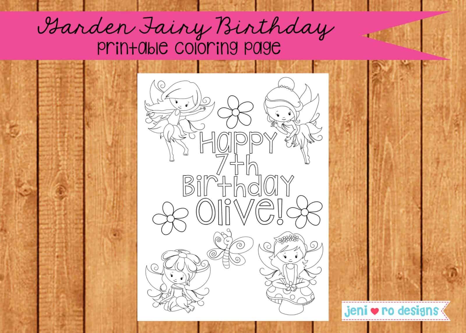 Fairy Garden Printable Birthday Decor set