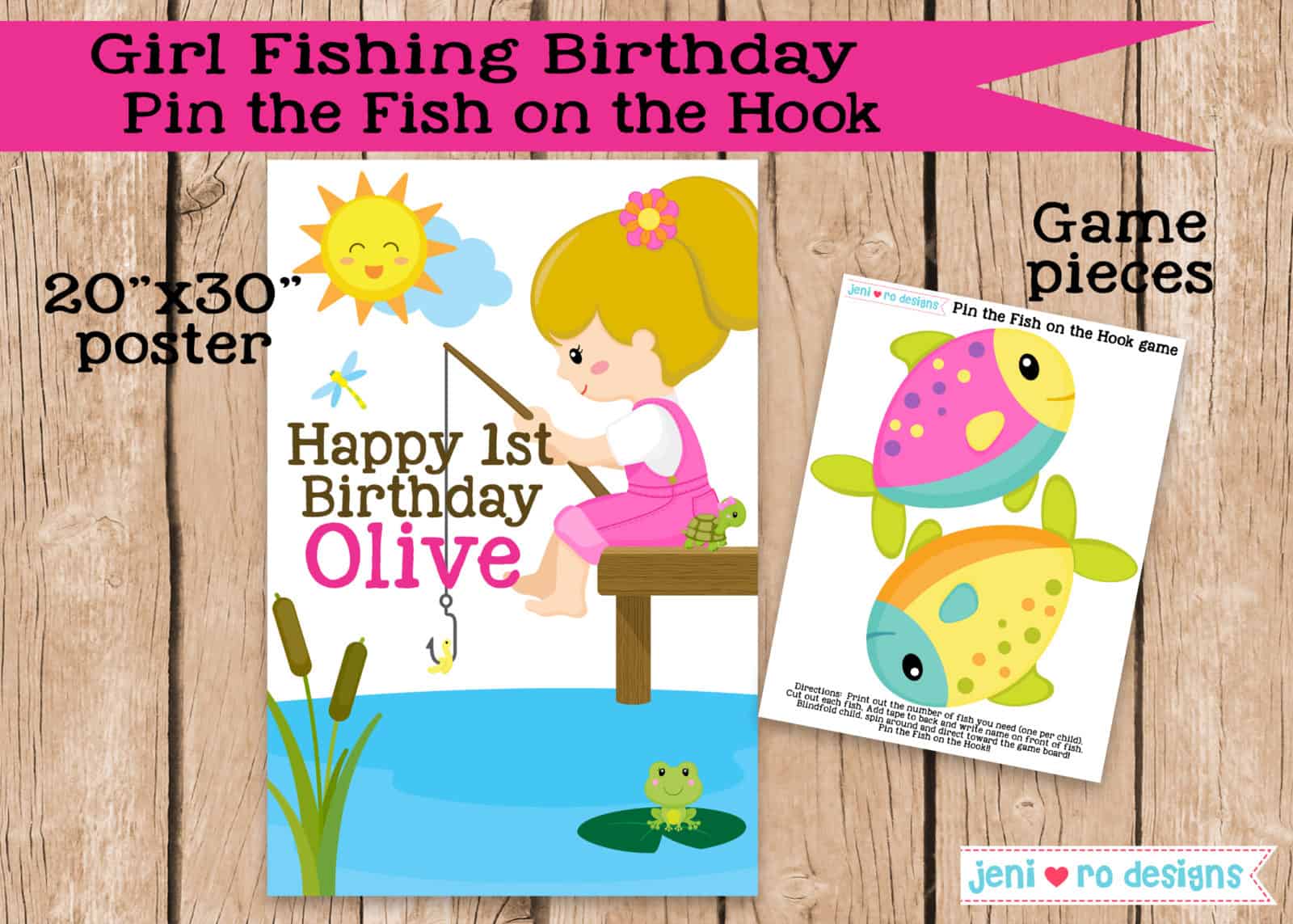 Party Game - Pin the fish on the hook - Fishing Birthday - Printable ...