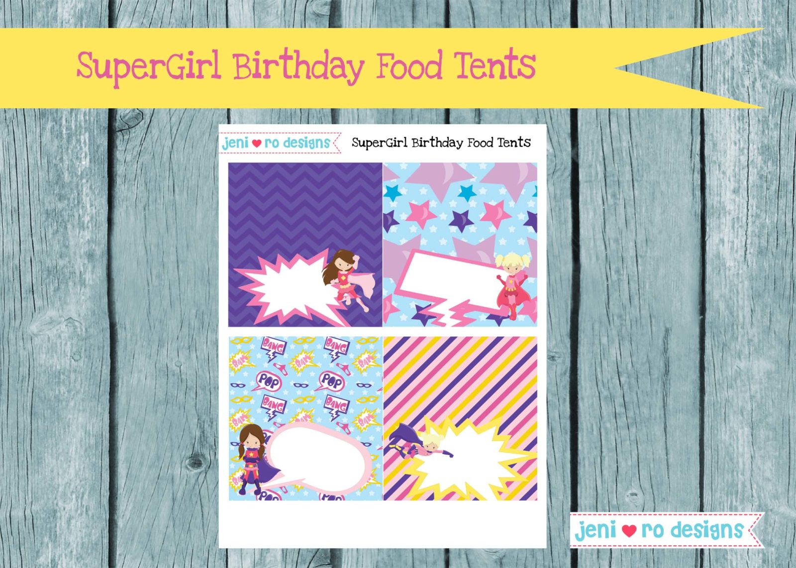 Supergirl birthday party printable set