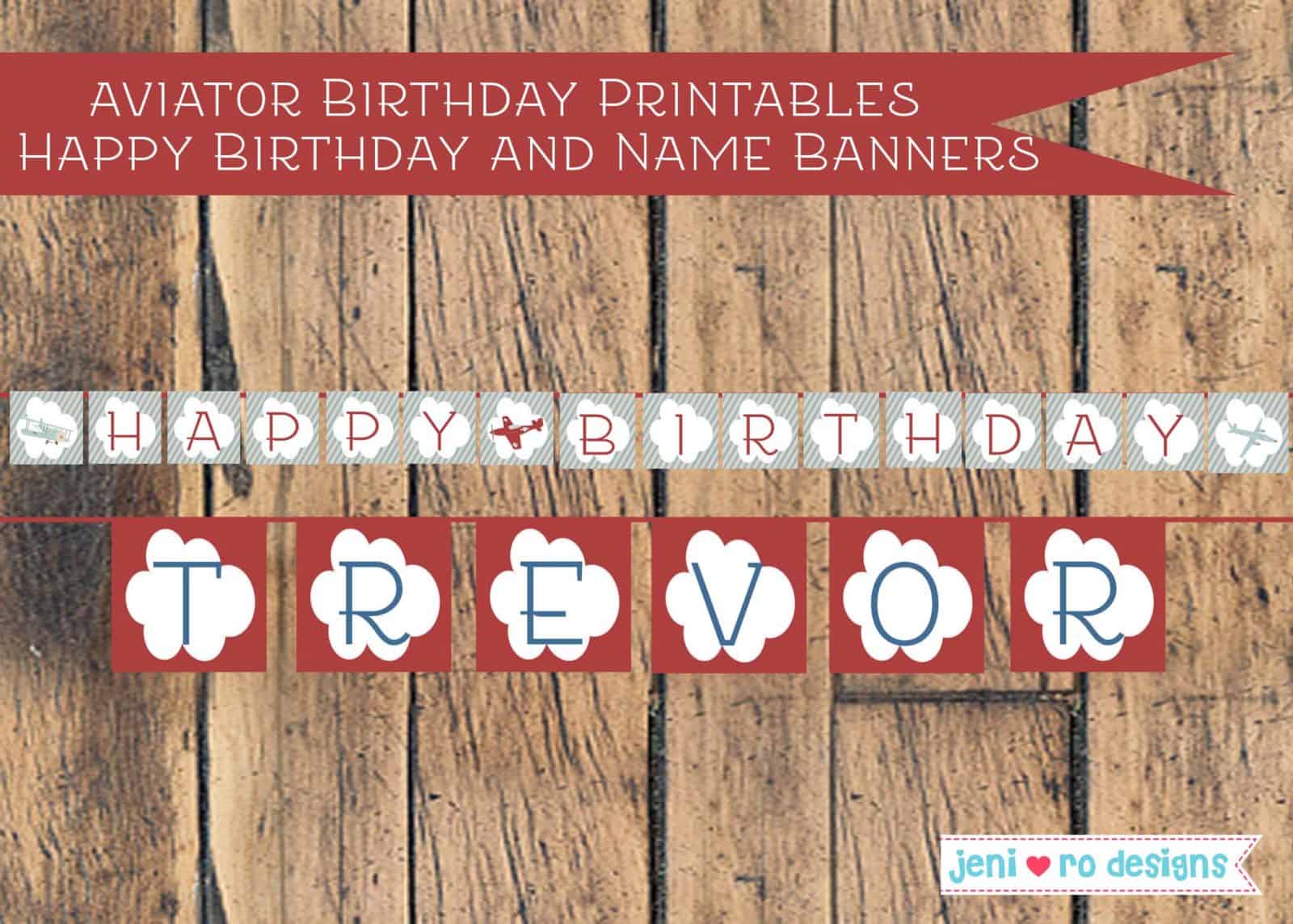 Aviator Printable Party Set, Vintage Airplane, Aviator Birthday ...
