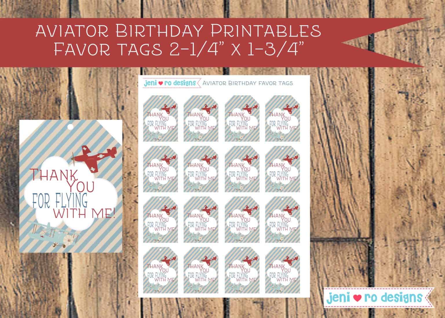 Aviator Printable Party Set, Vintage Airplane, Aviator Birthday ...