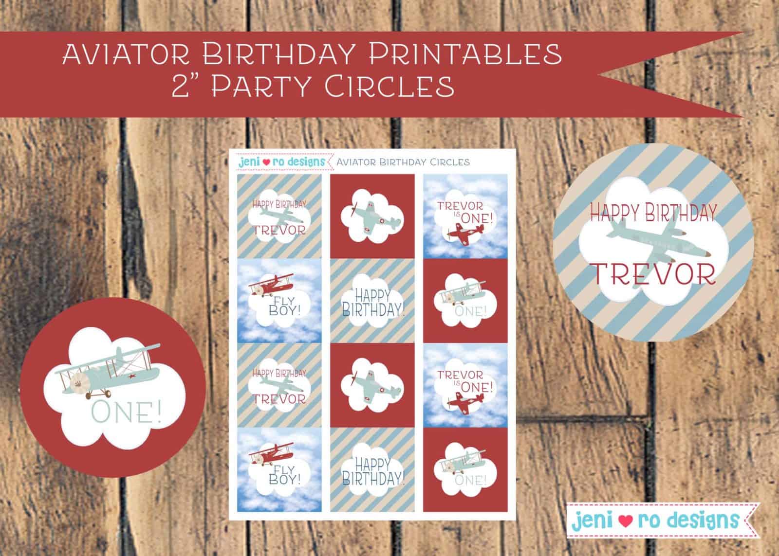 Aviator Printable Party Set, Vintage Airplane, Aviator Birthday ...
