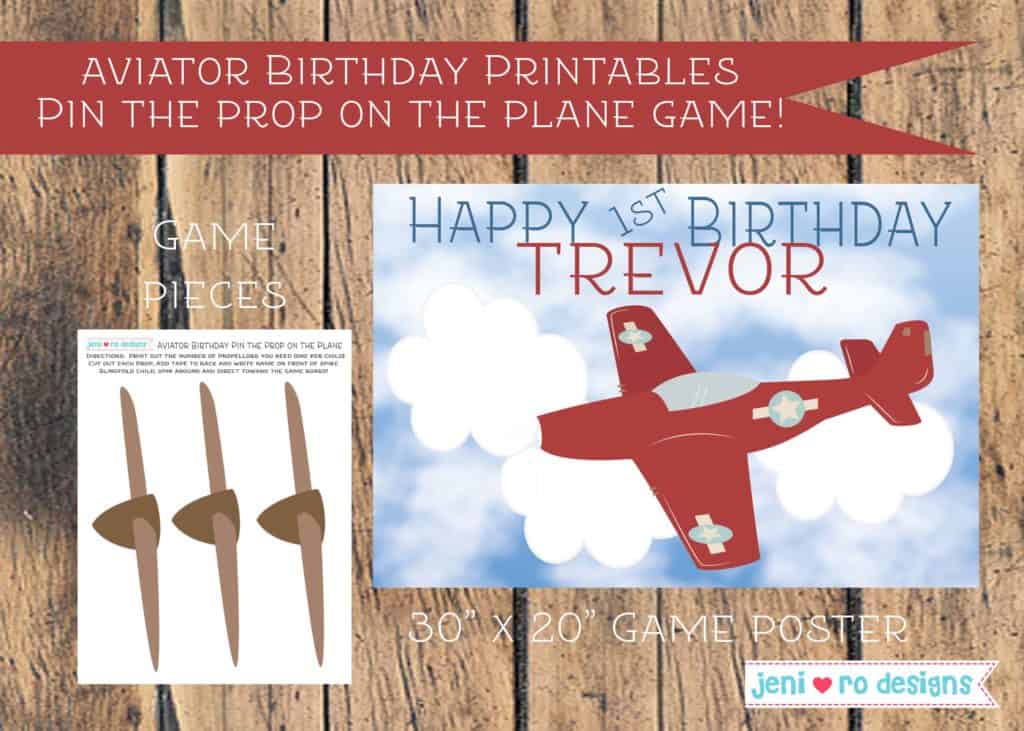 Party Game - Pin the Propellor on the Plane Printable game - Airplane ...