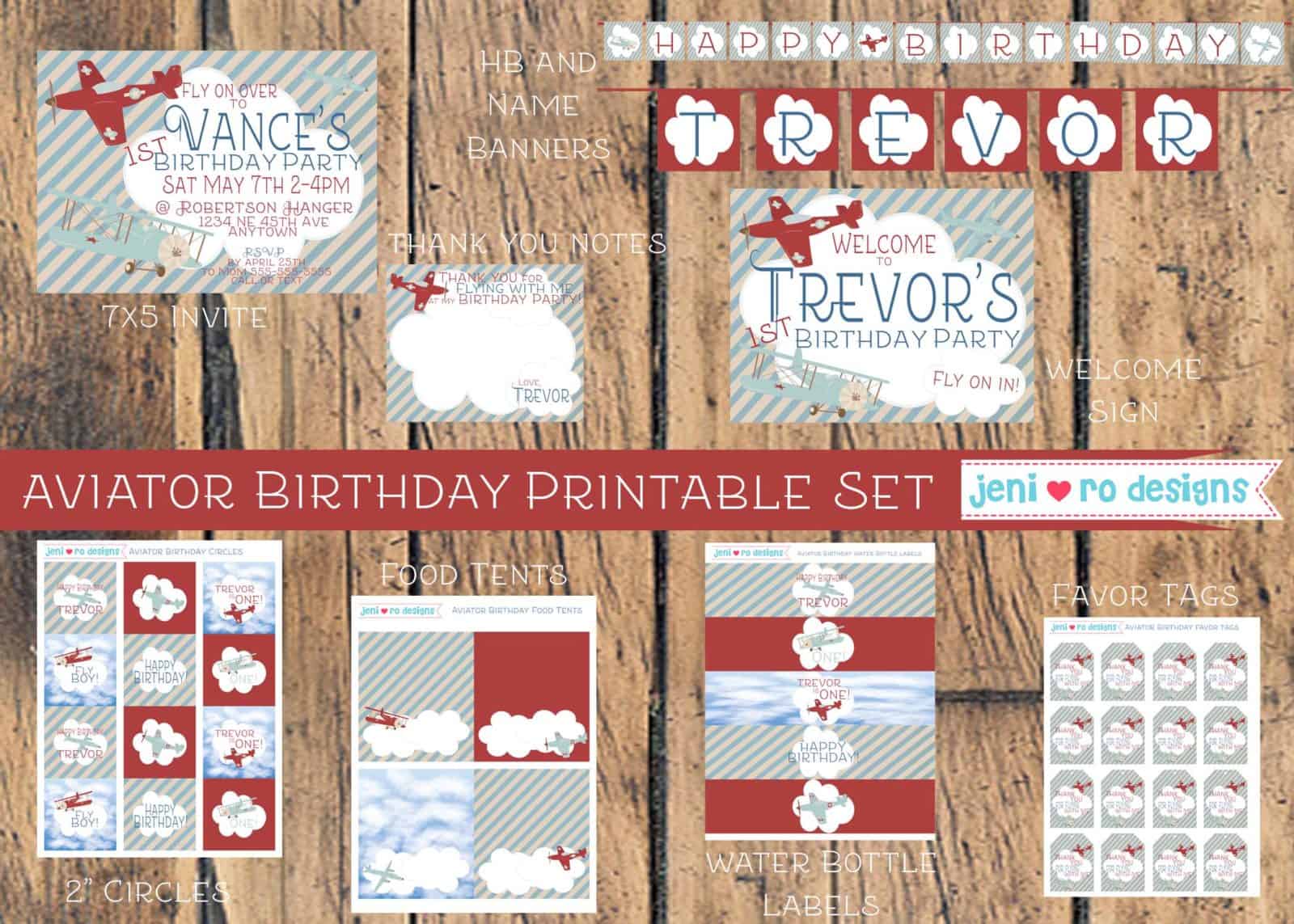 Aviator Birthday Printable Invitation, airplane birthday, party invite ...