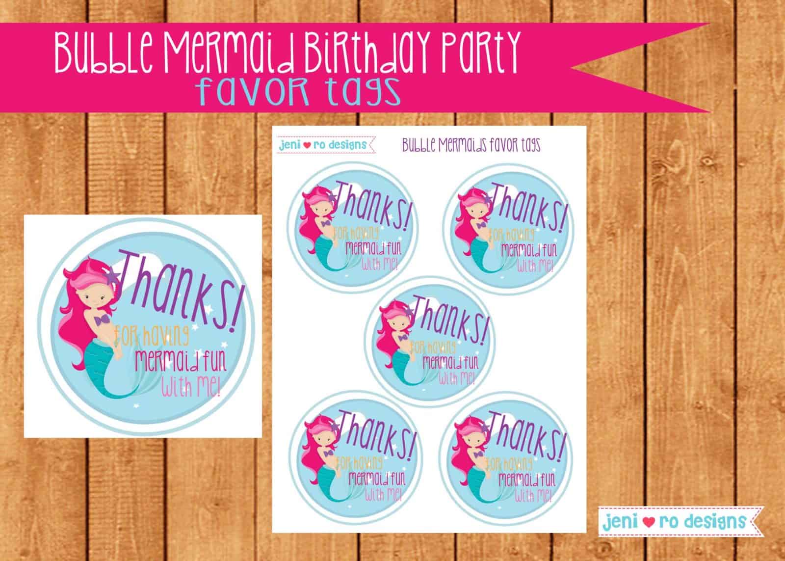 Mermaid Birthday printable set, Mermaid Birthday, Mermaid Party ...
