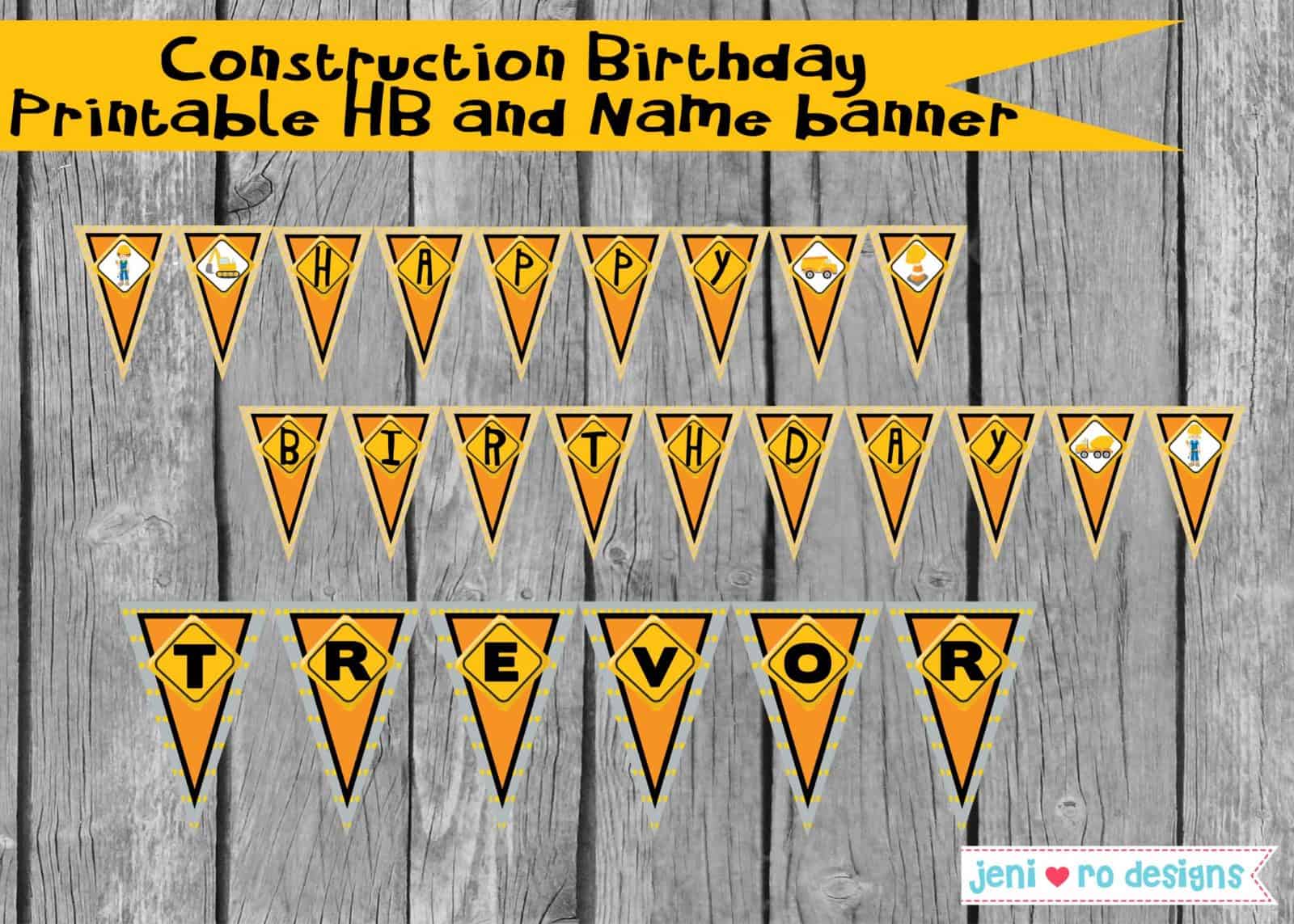 Kids Construction Birthday Party Printable Decor set - Construction ...