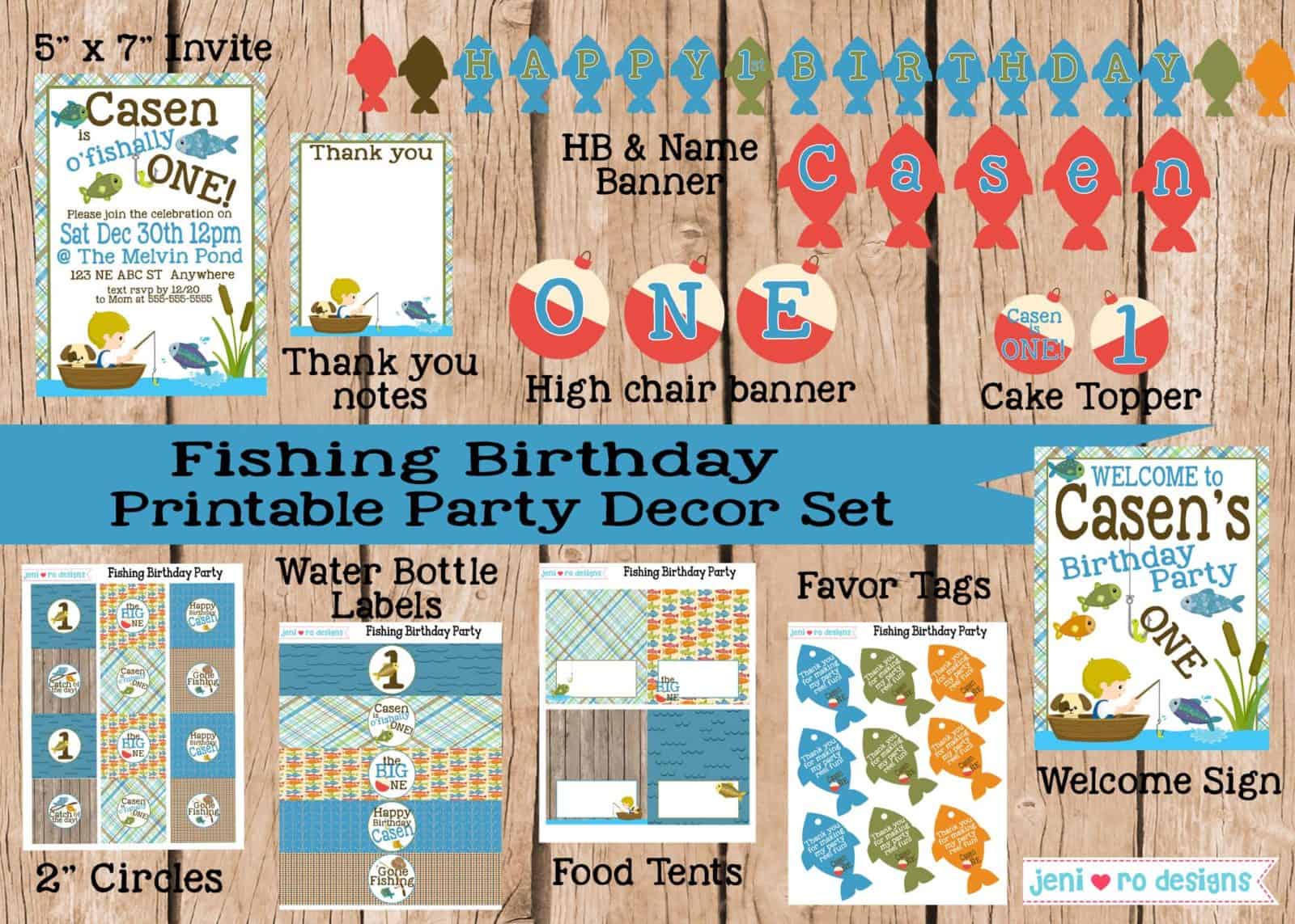 Fishing Birthday Party Printable Invitation, fishing birthday, fishing ...