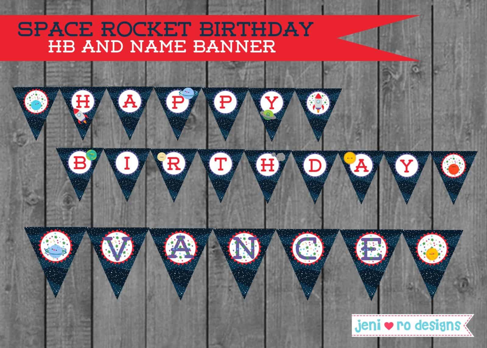 Space Rocket Birthday printable set, Space birthday, Rocket birthday ...