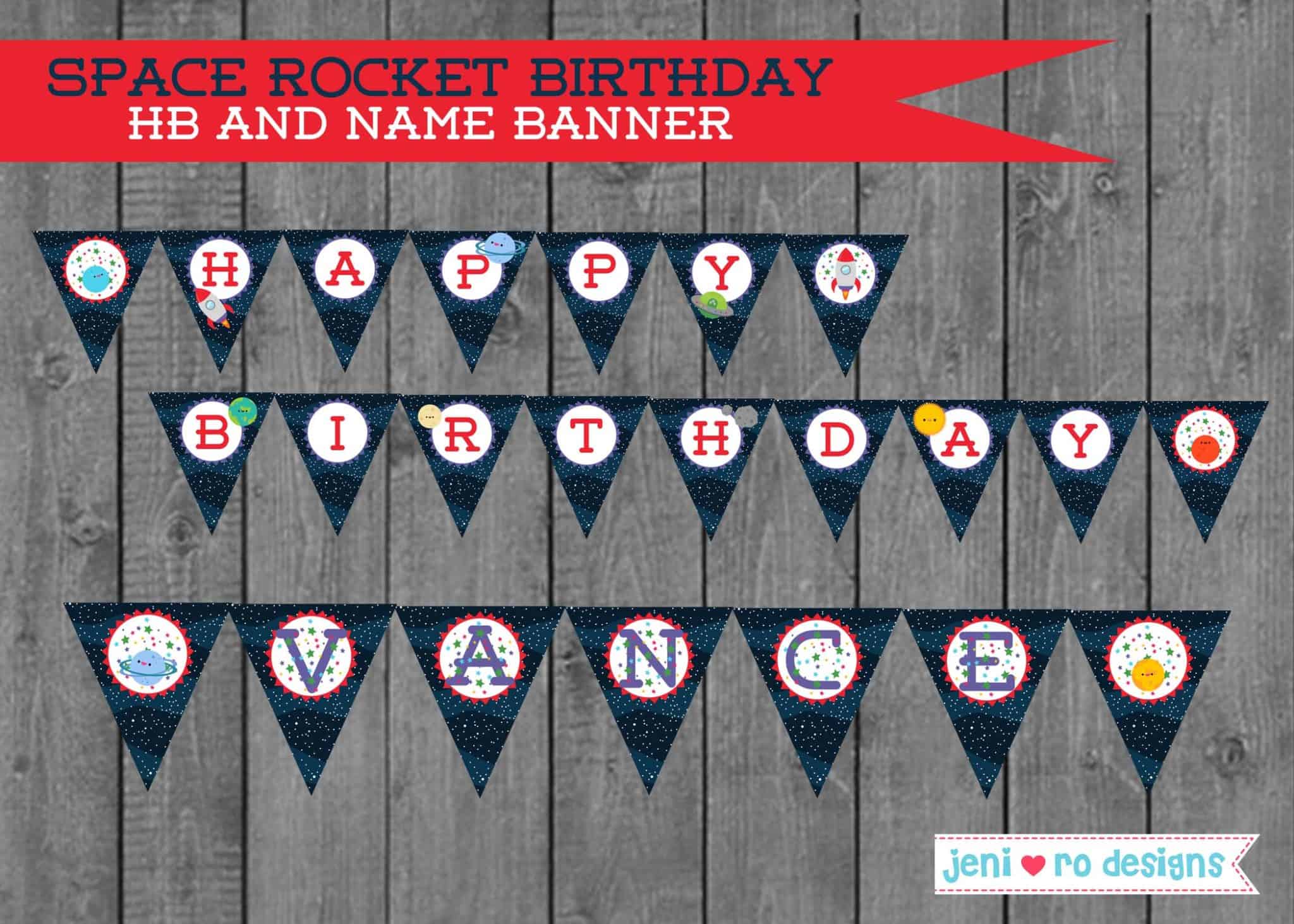 Space Rocket Birthday printable set, Space birthday, Rocket birthday ...