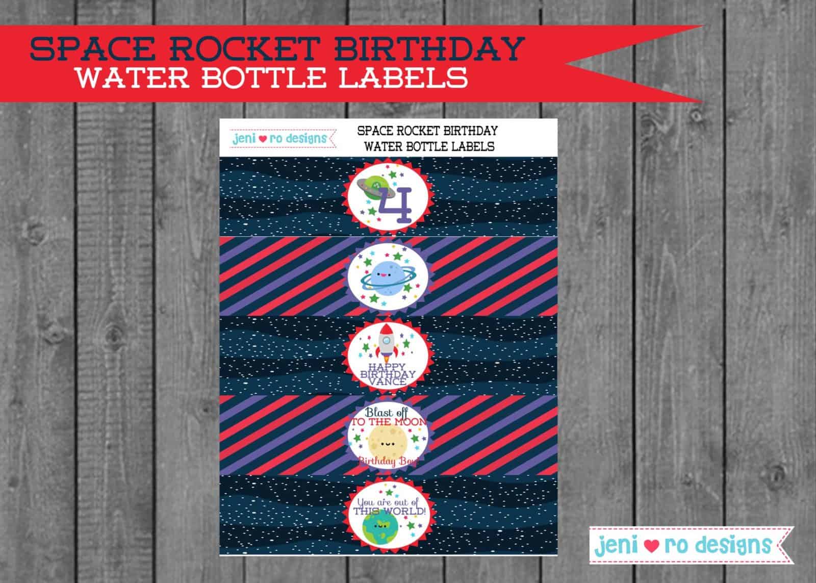 Space Rocket Birthday printable set, Space birthday, Rocket birthday ...
