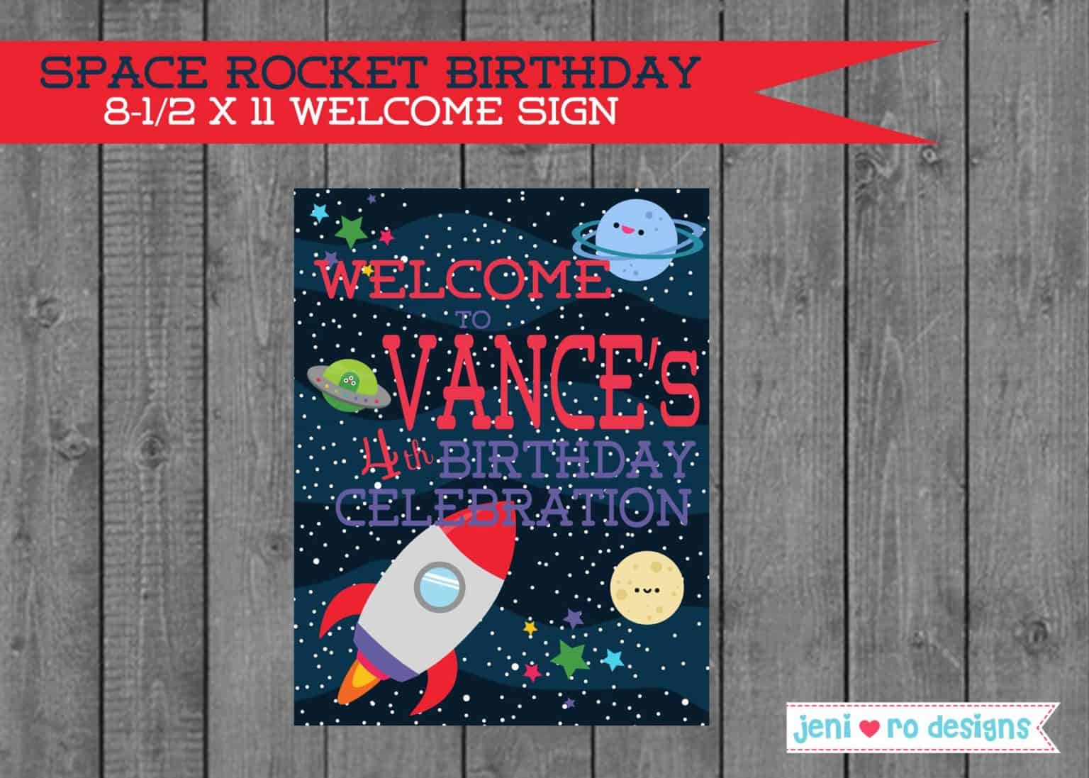 Space Rocket Birthday printable set, Space birthday, Rocket birthday ...