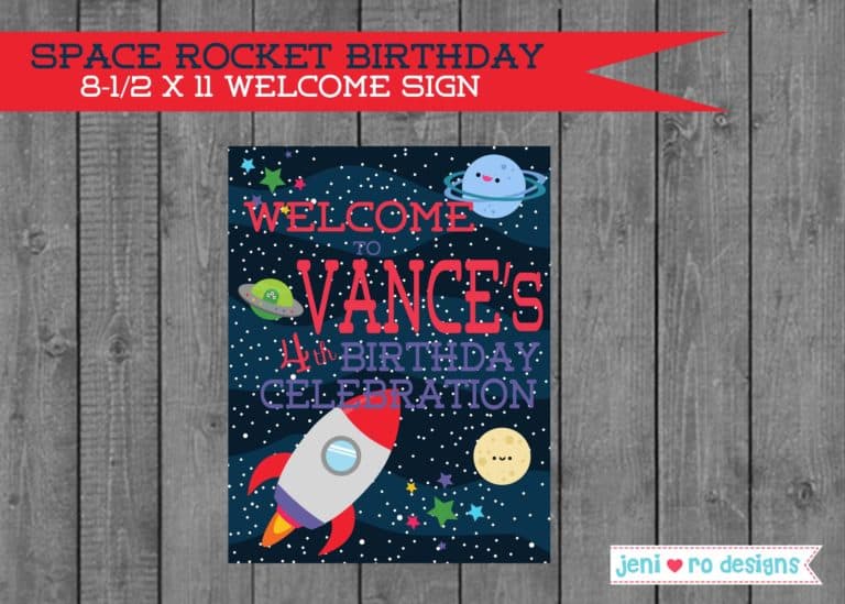 Space Rocket Birthday printable set, Space birthday, Rocket birthday ...