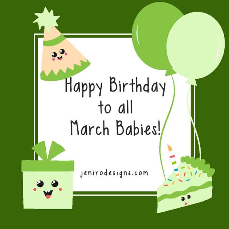 March Birthday Greetings! • jeni ro designs