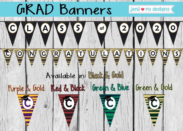 FREEbie: Grad banners! For your at home celebrations! • jeni ro designs