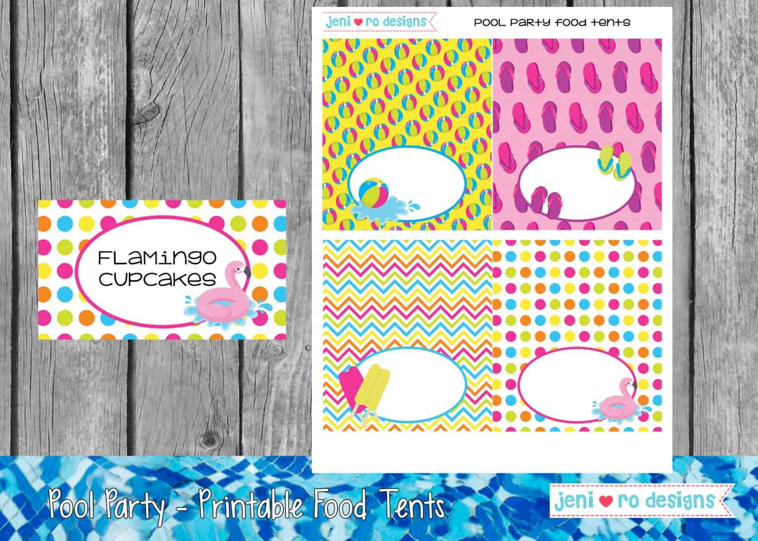 Pool Party Birthday, Printable Party decor set, Pool party, pool day ...