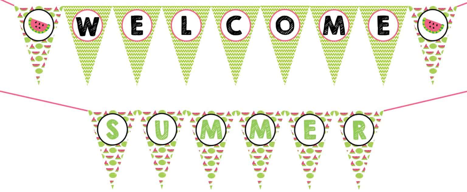 Welcome Summer printable banner from jeni ro designs