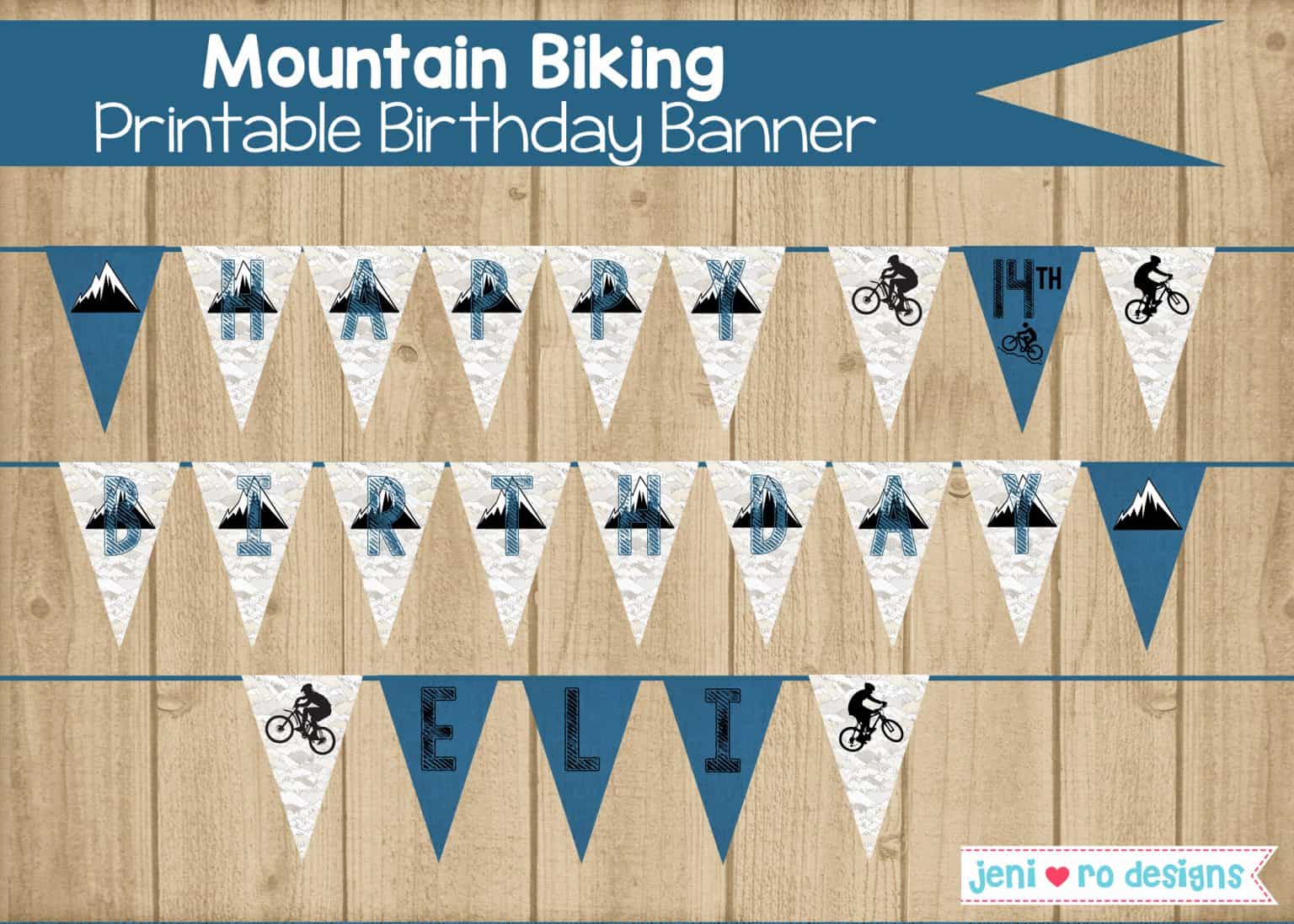 New Mountain Biking Banner printable in the shop!