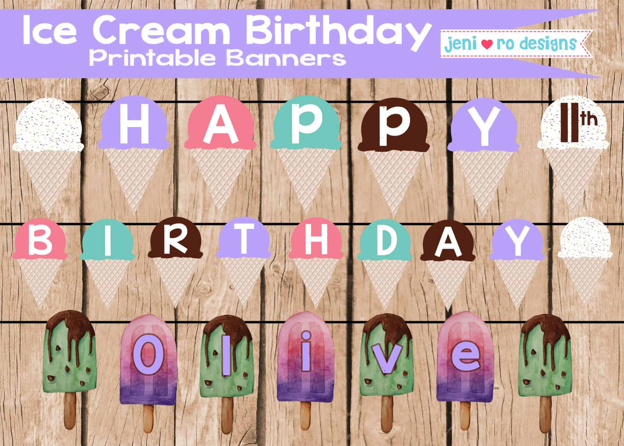 Ice Cream Birthday Printables - New Theme in the Shop!