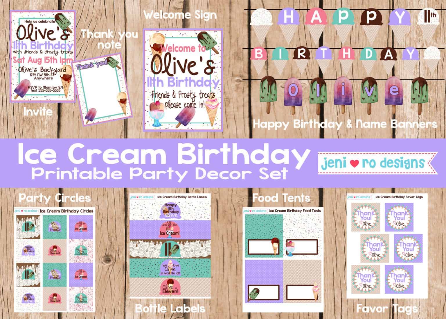 Ice Cream Birthday Printables - New Theme in the Shop!