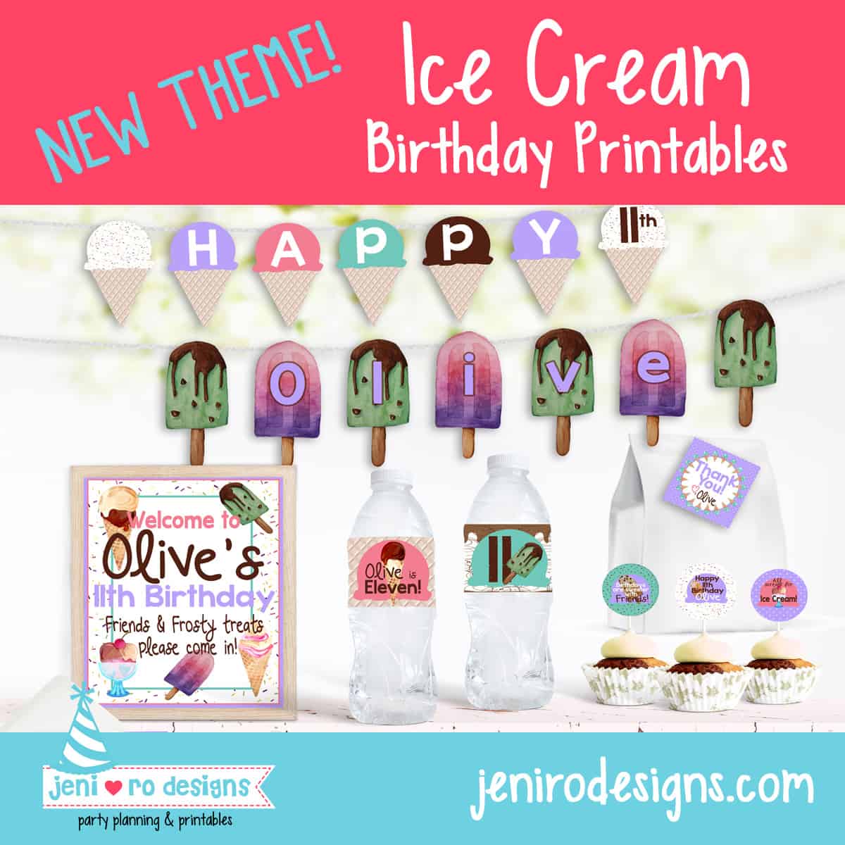 Ice Cream Birthday Printables - New Theme in the Shop!