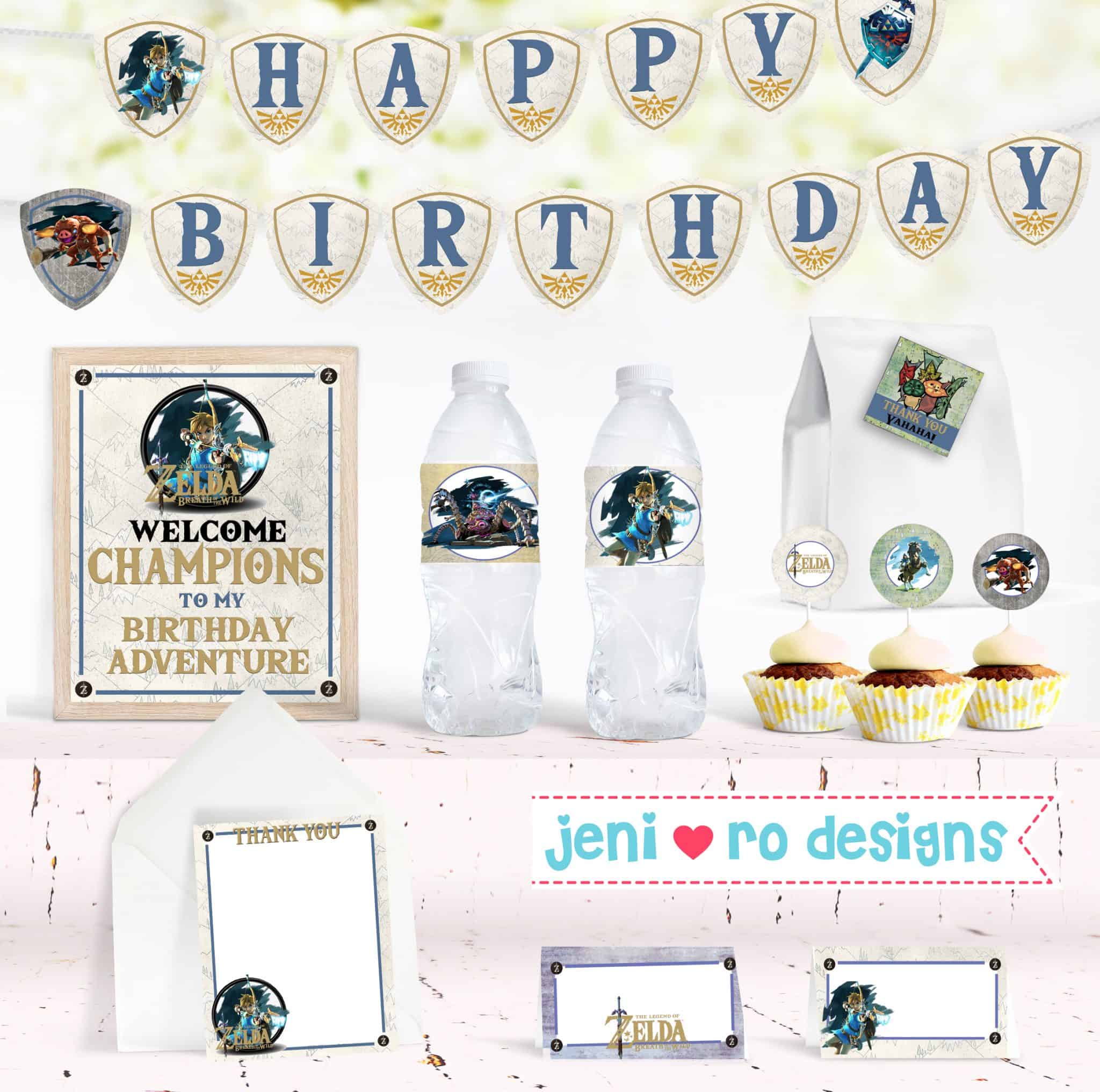 Legend of Zelda Breath of the Wild Birthday Party printable set ...