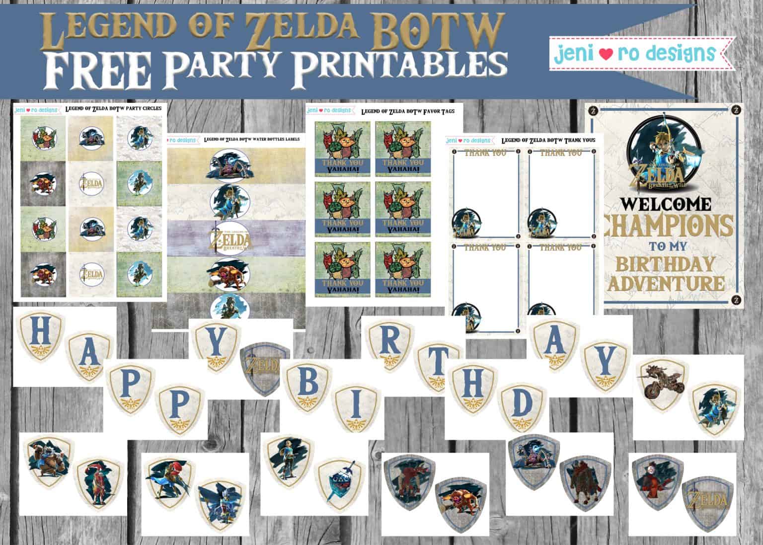Legend of Zelda Breath of the Wild FREE Party printables!