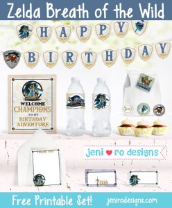 Legend of Zelda Breath of the Wild FREE Party printables!