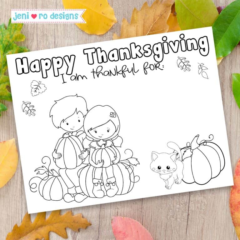 Thanksgiving coloring placemat free printable to keep the kiddos busy!