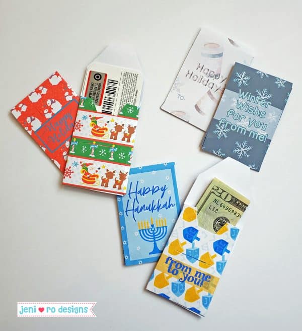 Holiday gift card holders printable freebie from jeni ro designs