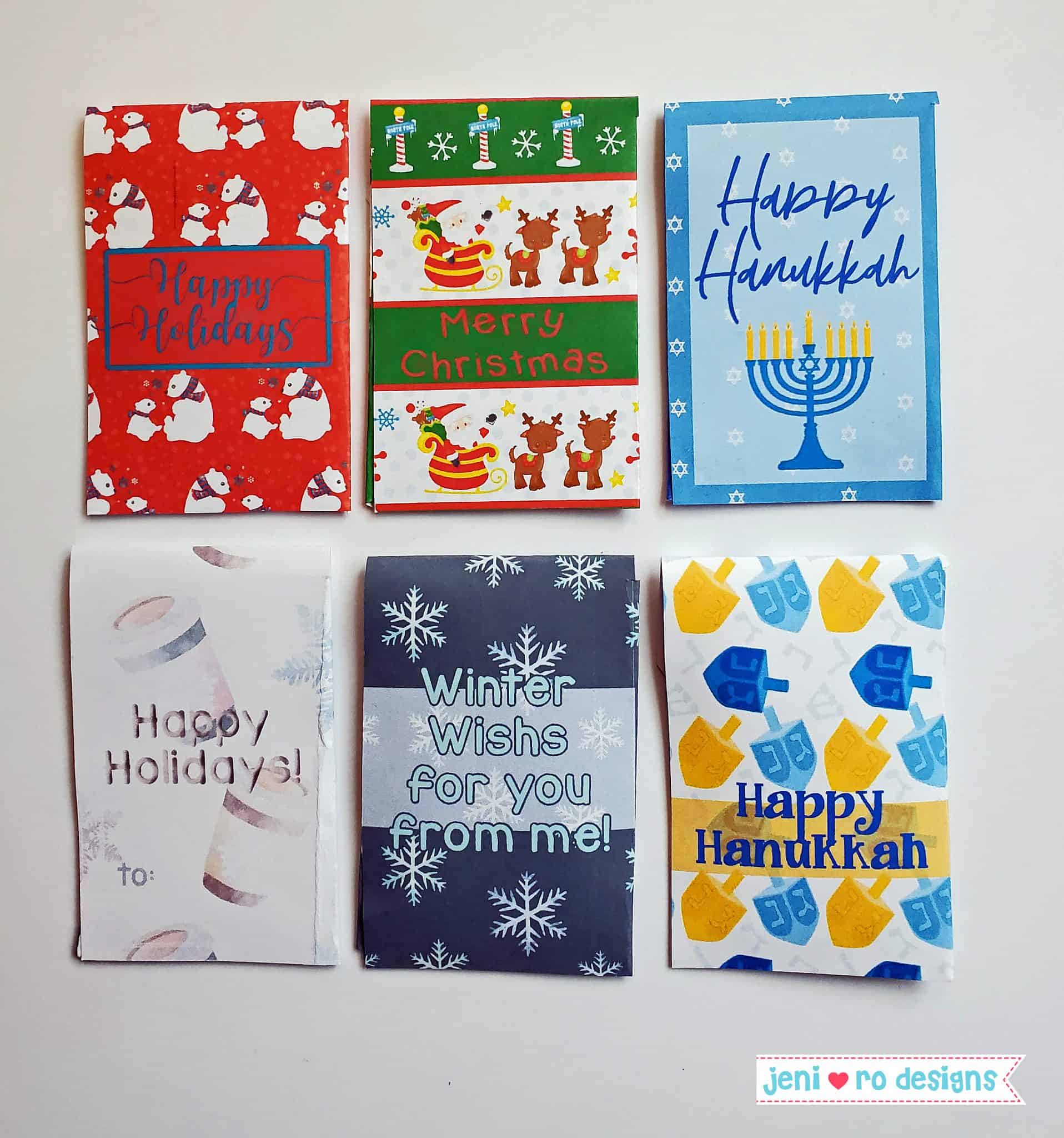 Holiday gift card holders printable freebie from jeni ro designs