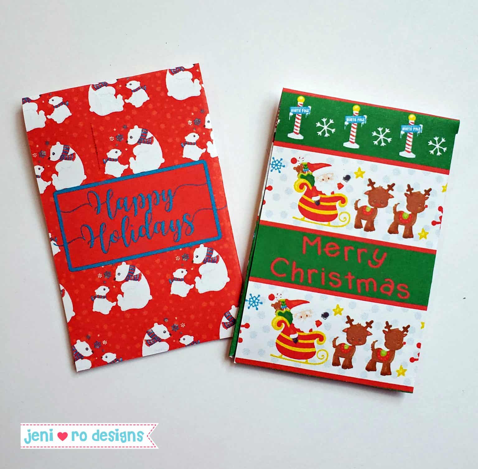 Holiday gift card holders printable freebie from jeni ro designs
