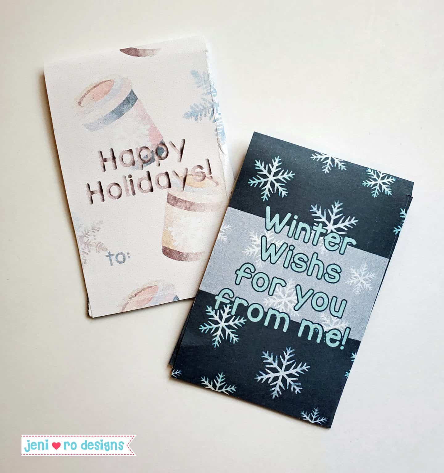 Holiday gift card holders printable freebie from jeni ro designs