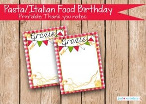 Pasta Night Birthday celebration with personalized printable decor!