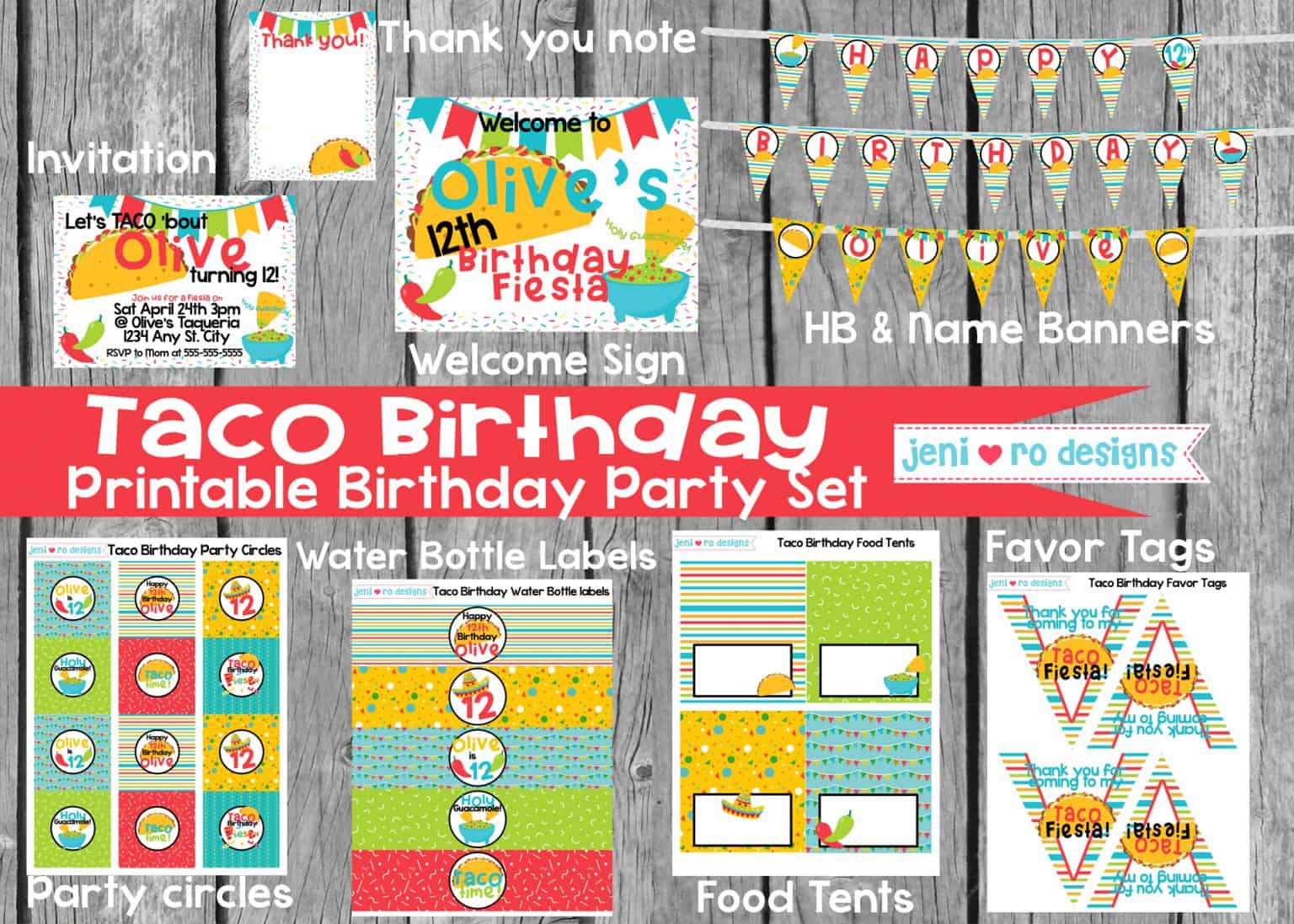 Taco Birthday Party printables - New theme in the shop!