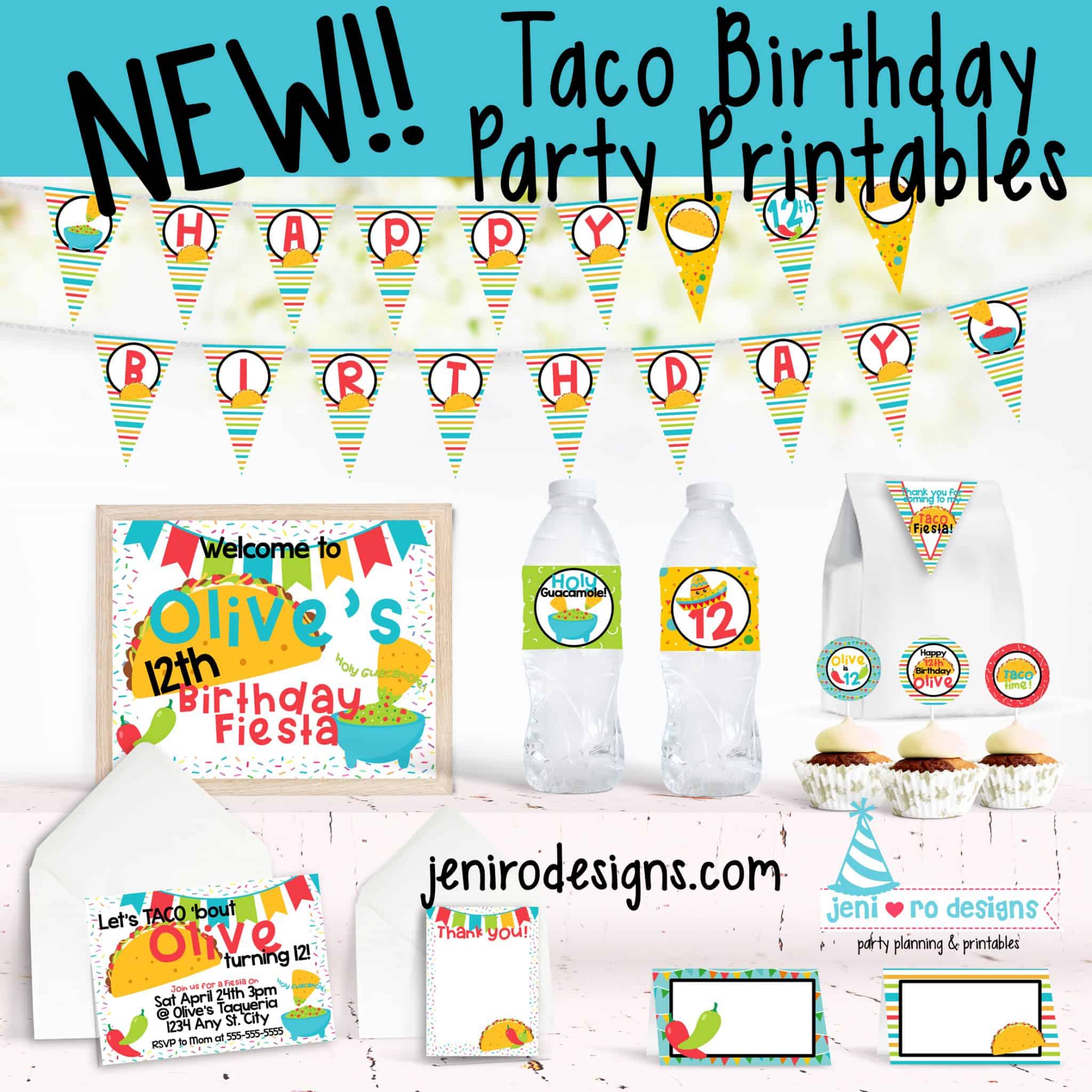Taco Birthday Party printables - New theme in the shop!