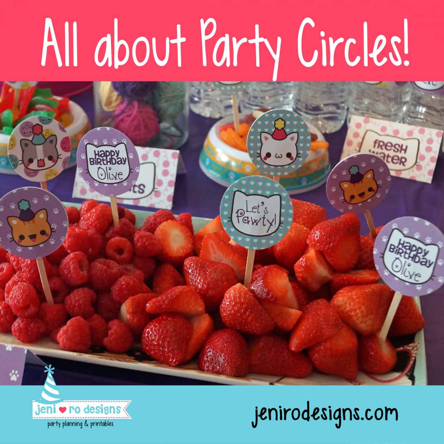 Printable party circles to add a personalized touch to your party!