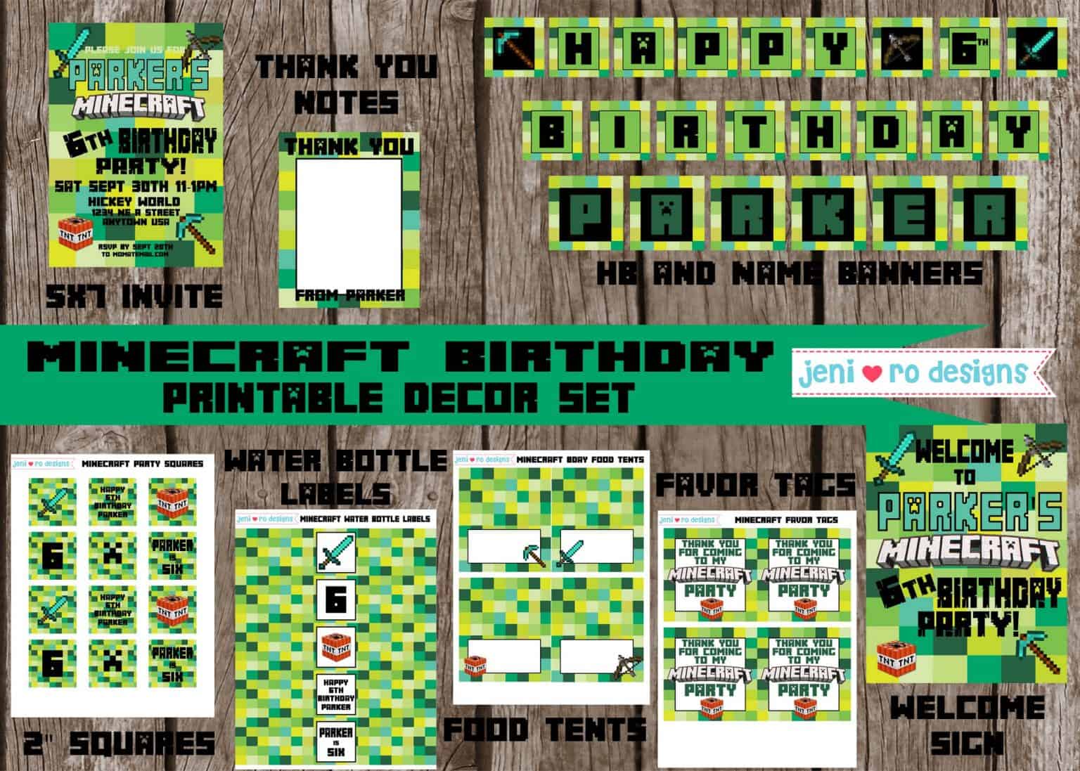 Minecraft birthday party ideas and party printables by jeni ro designs