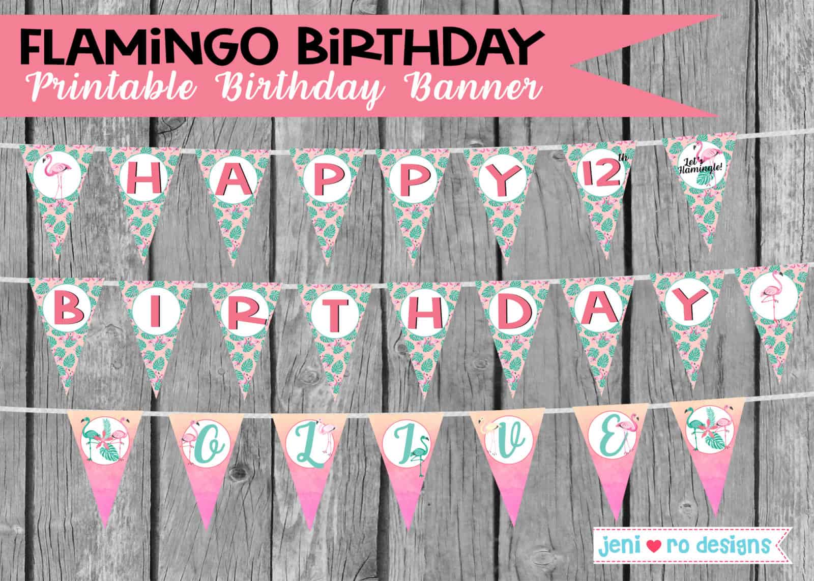 Flamingo Birthday printables - new theme in the shop!