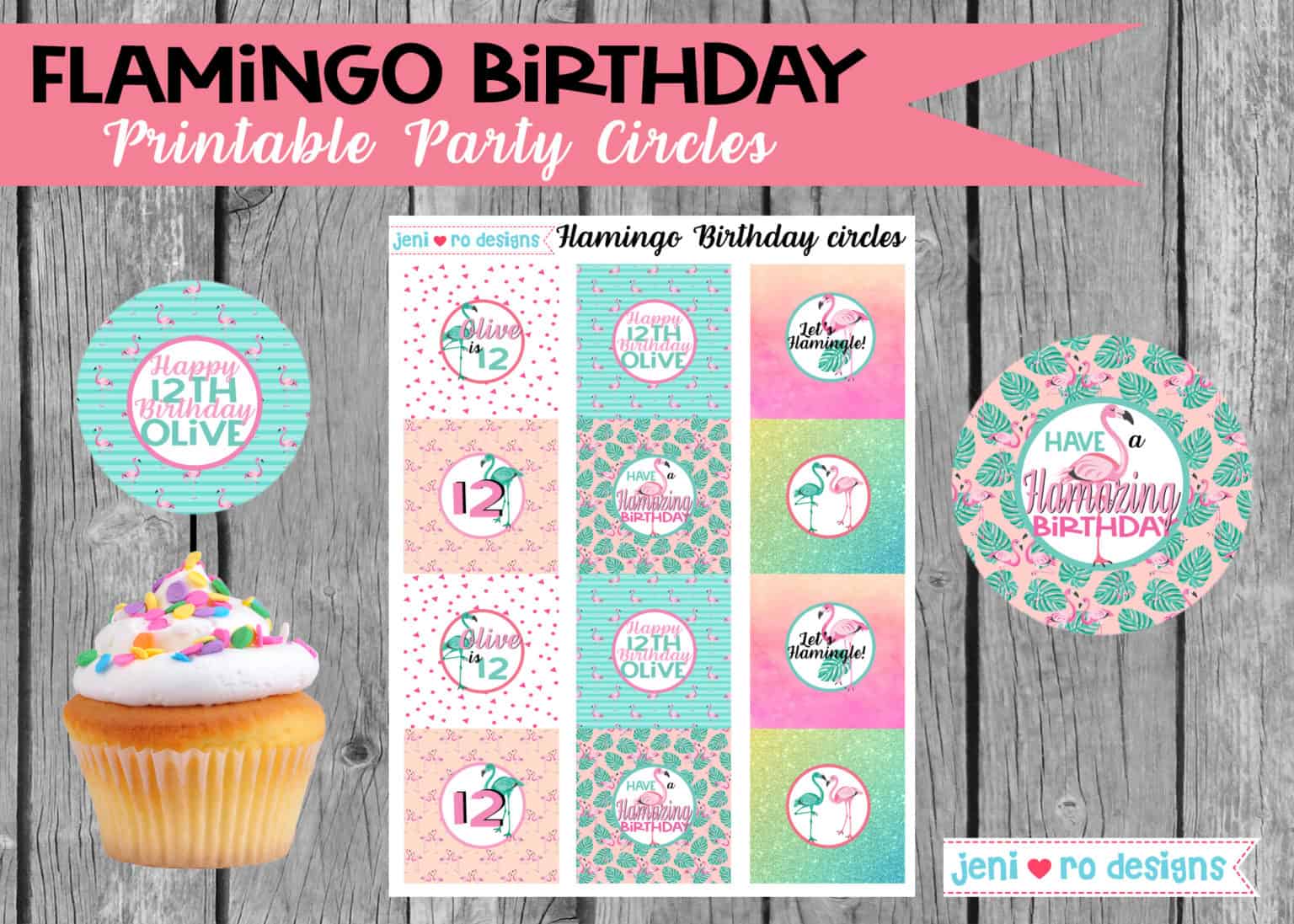 Flamingo Birthday printables - new theme in the shop!