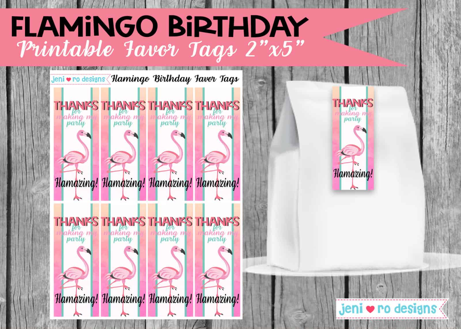 Flamingo Birthday printables - new theme in the shop!