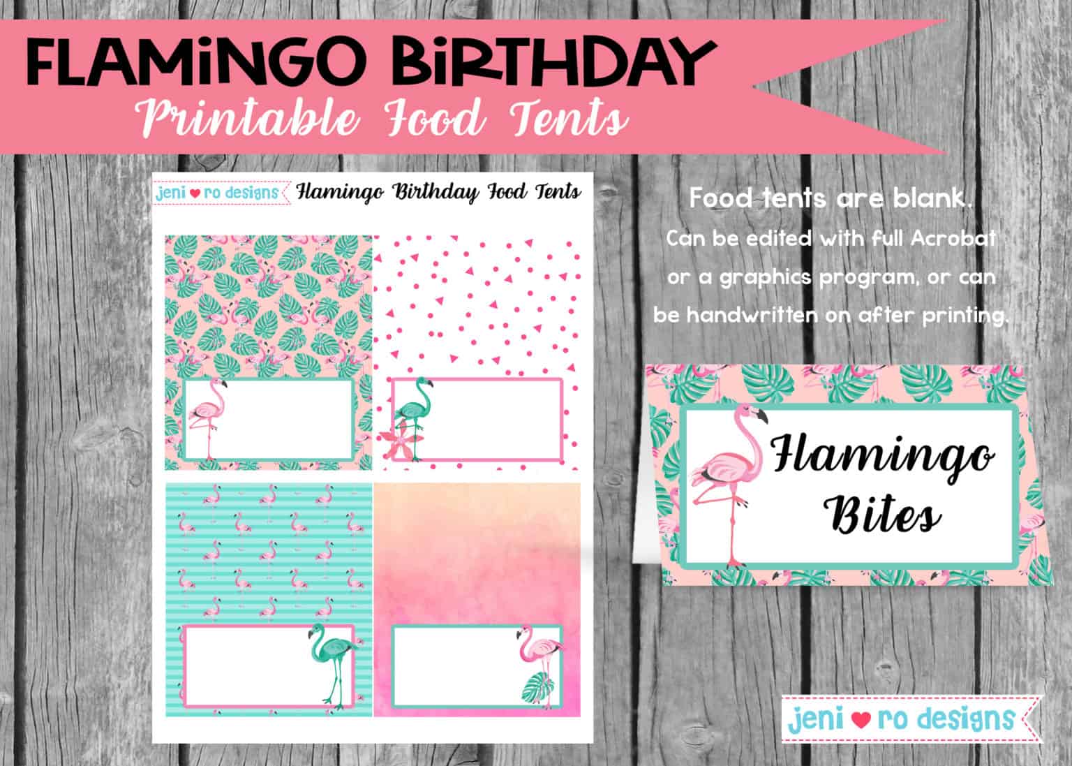 Flamingo Birthday printables - new theme in the shop!