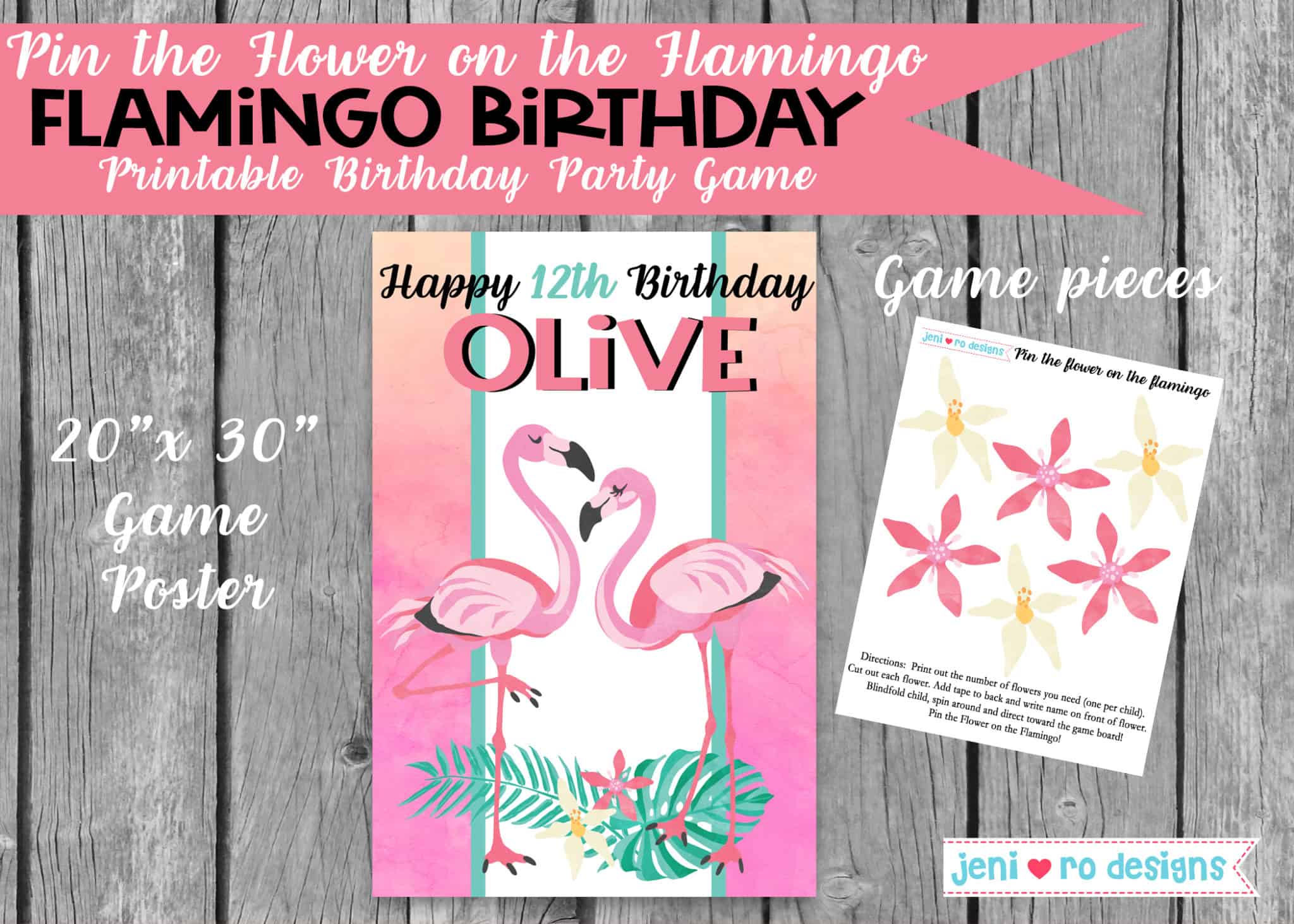 Flamingo Birthday printables - new theme in the shop!