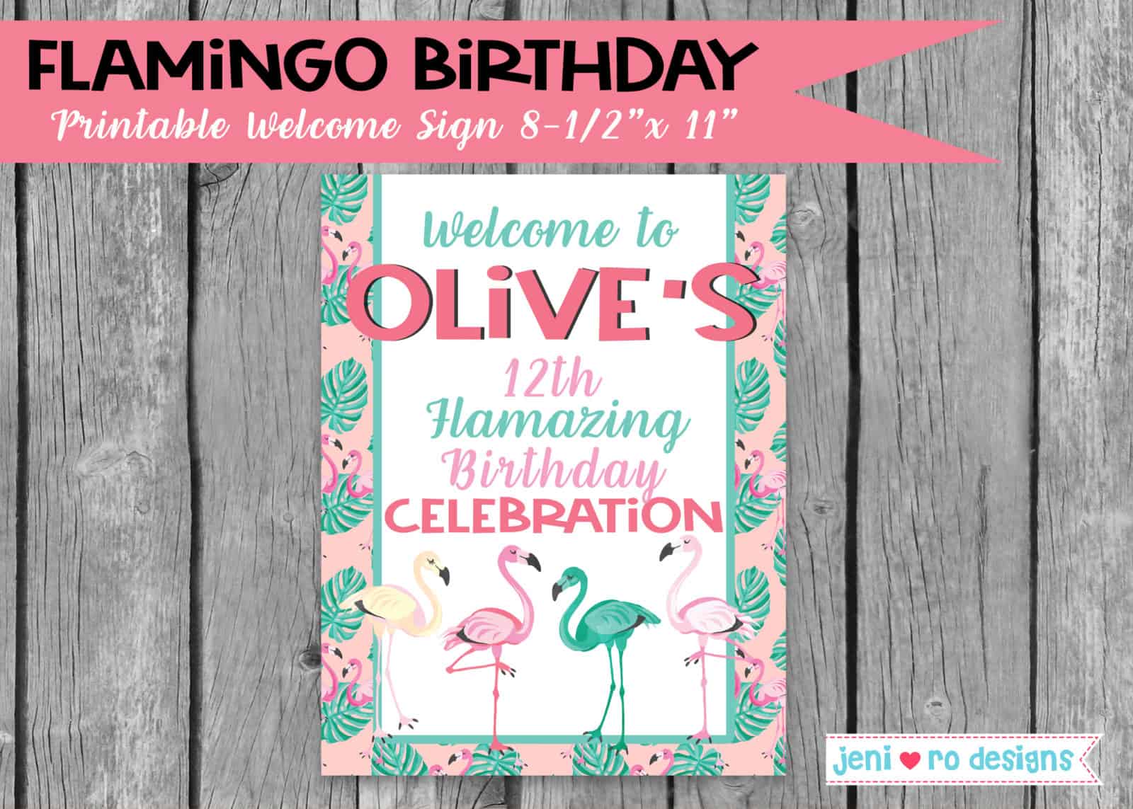 Flamingo Birthday printables - new theme in the shop!