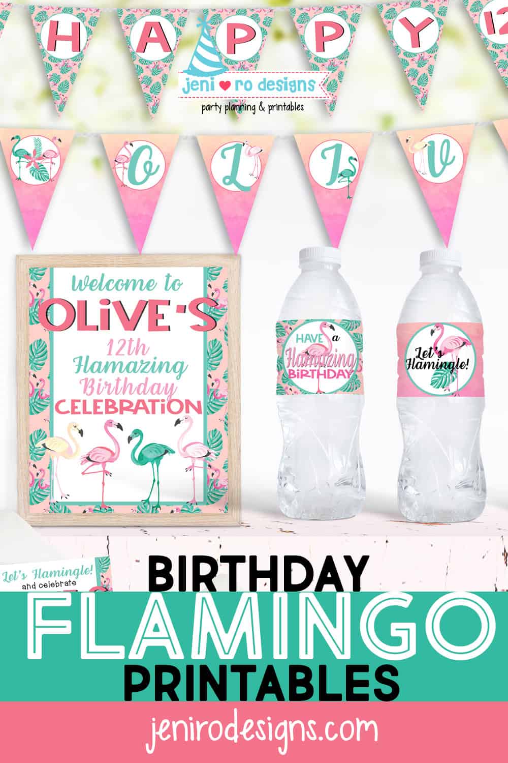 Flamingo Birthday printables - new theme in the shop!