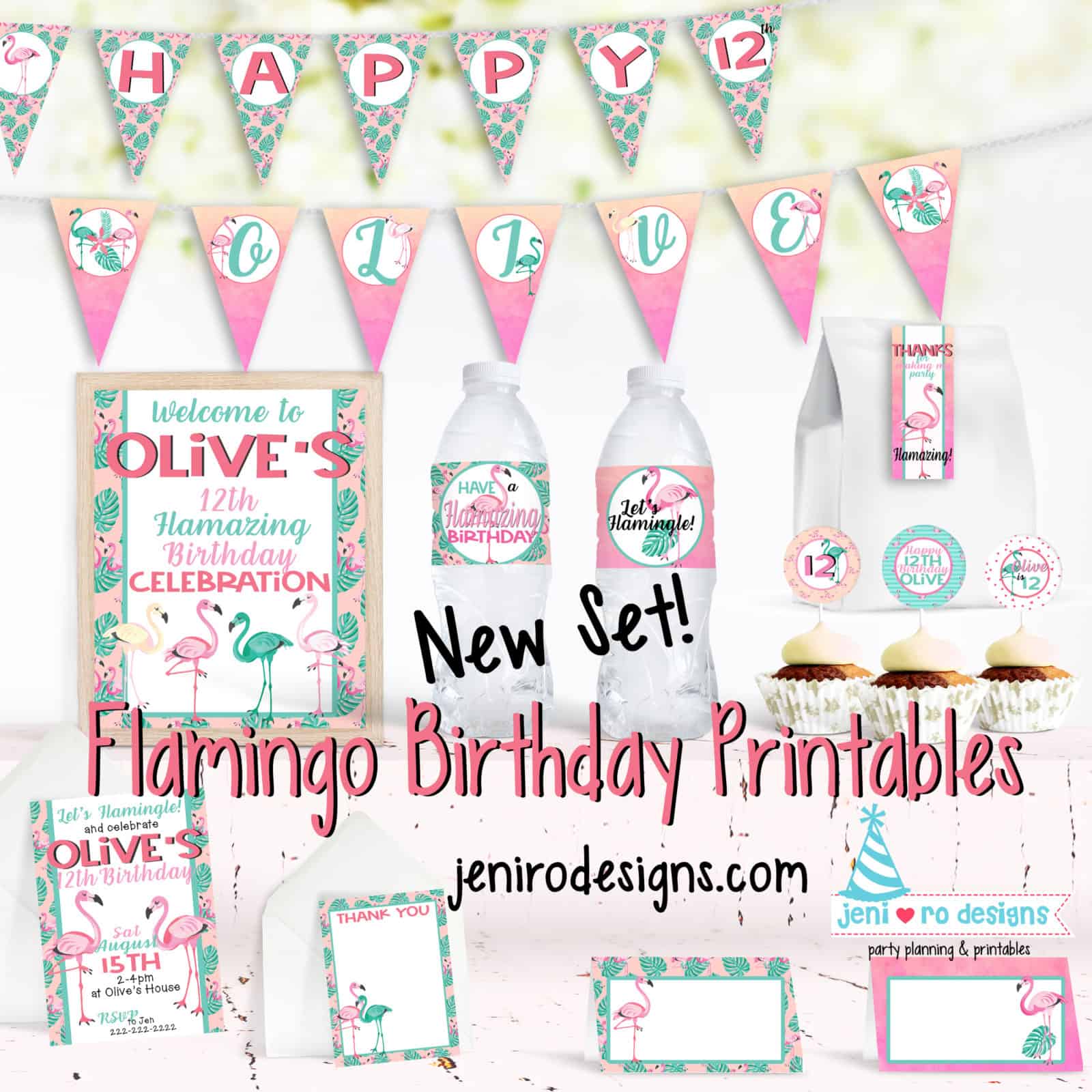 Flamingo Birthday printables - new theme in the shop!
