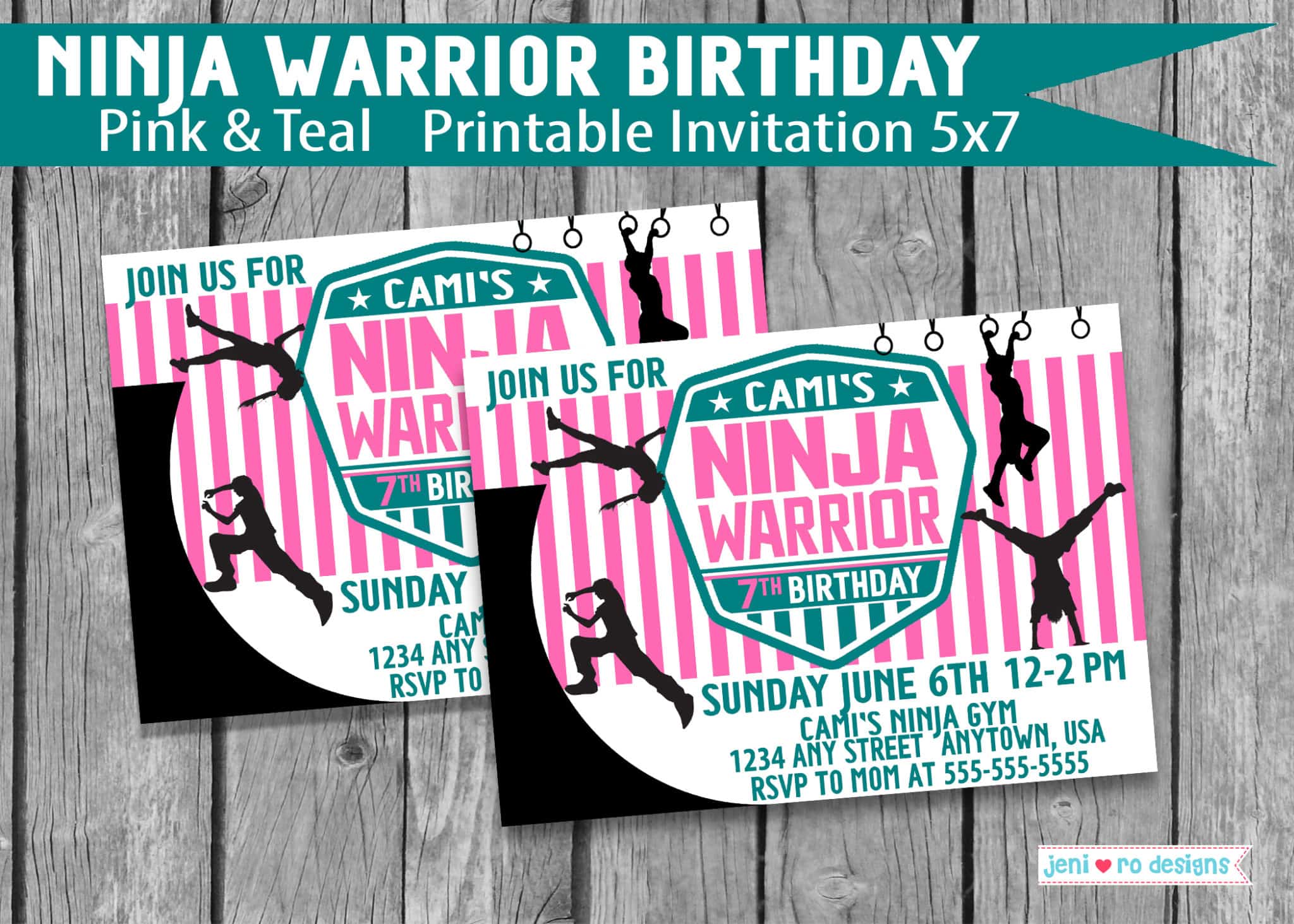 Pink Ninja warrior printables are now in the shop for your little ninja